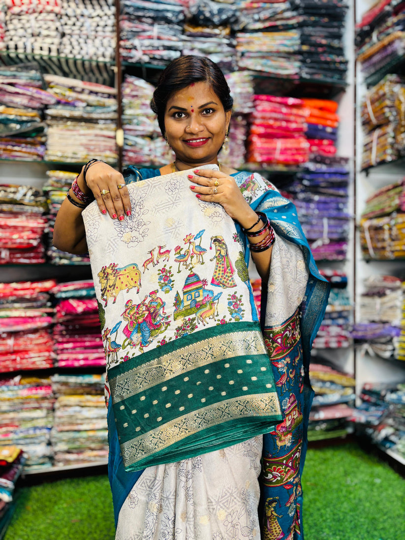 Marshmallow Gap border – Sarees by Siva