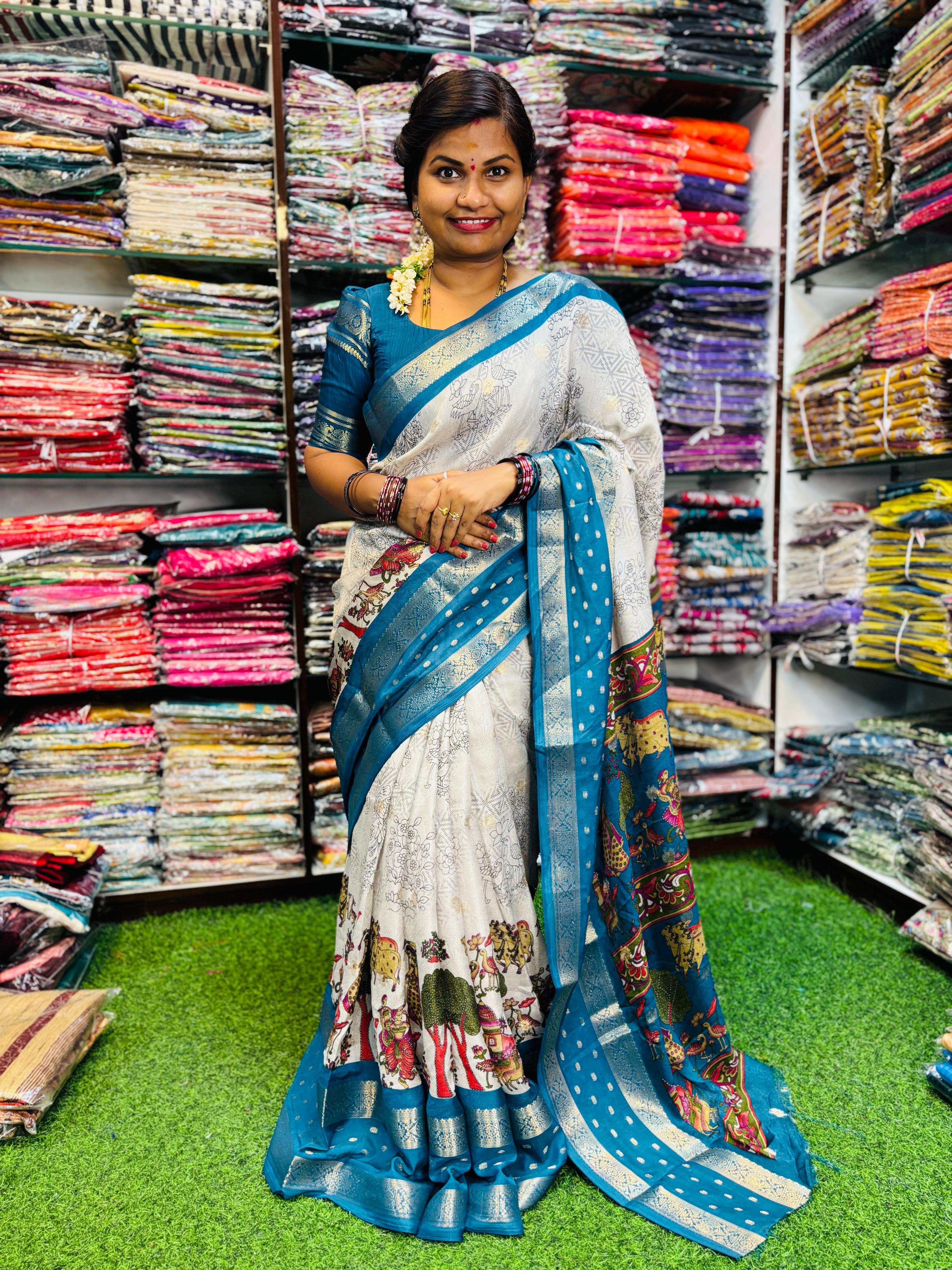 Marshmallow Gap border – Sarees by Siva