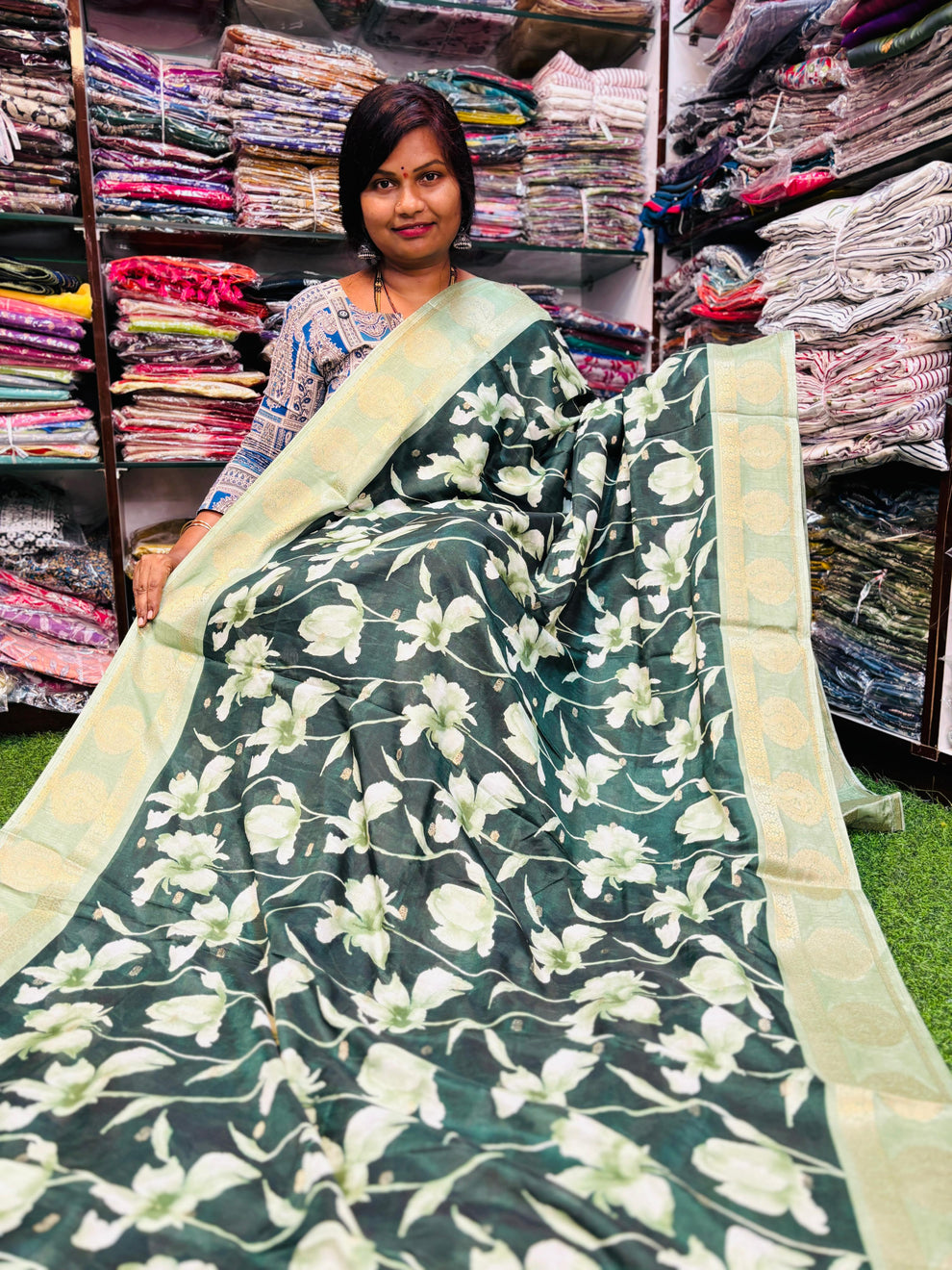 Mangalagiri Peacock Border – Sarees by Siva